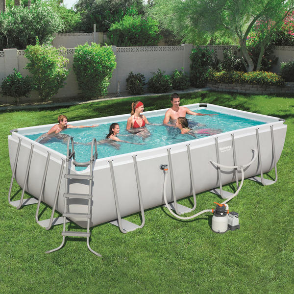Bestway 5.49m x 2.74m x 1.22m Power Steel™ Frame Pool with 1000gal Sand ...
