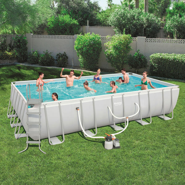 Bestway 6.71m x 3.66m x 1.32m Power Steel™ Frame Pool with 1500gal Sand ...